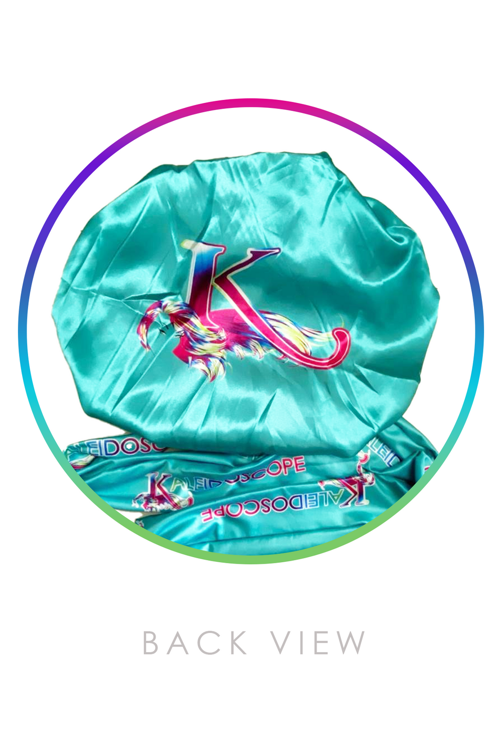 Teal Kaleidoscope Satin Bonnet – iluvcolors.com